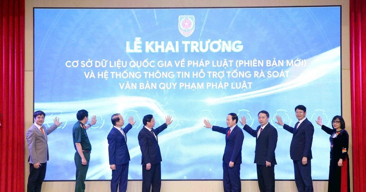 Khai trương Cơ sở dữ liệu quốc gia về pháp luật (phiên bản mới)